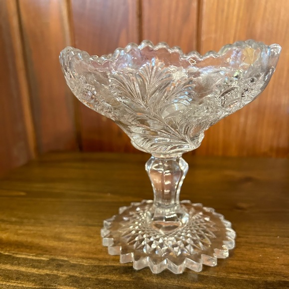 Antique | Dining | Eapg Hobstar And Feather Compote Sawtooth Edge Candy ...